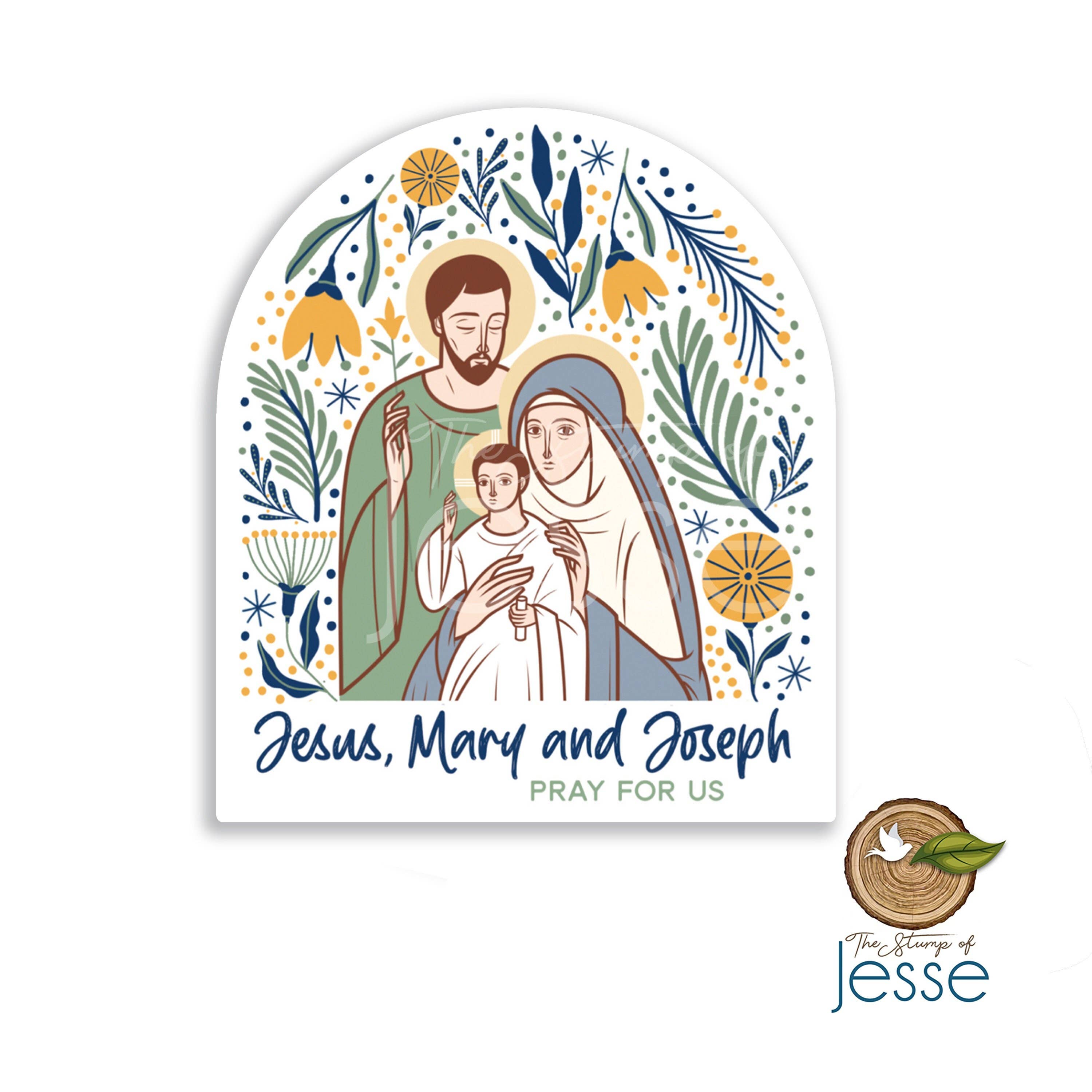 The Holy Family Waterproof Vinyl Catholic Sticker – St. George